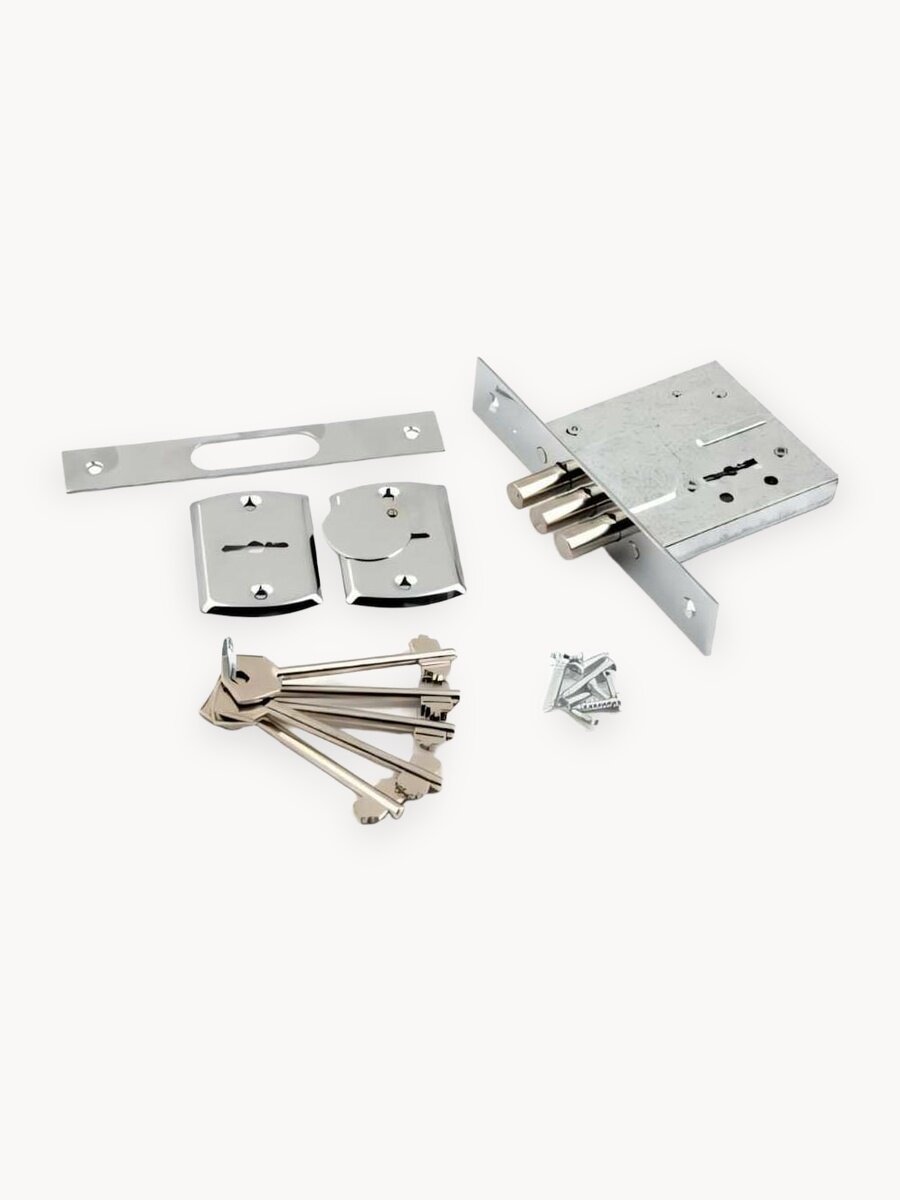 Врезной сувальдный замок AVERS R12/S6-CR 20066, с двойной бородкой