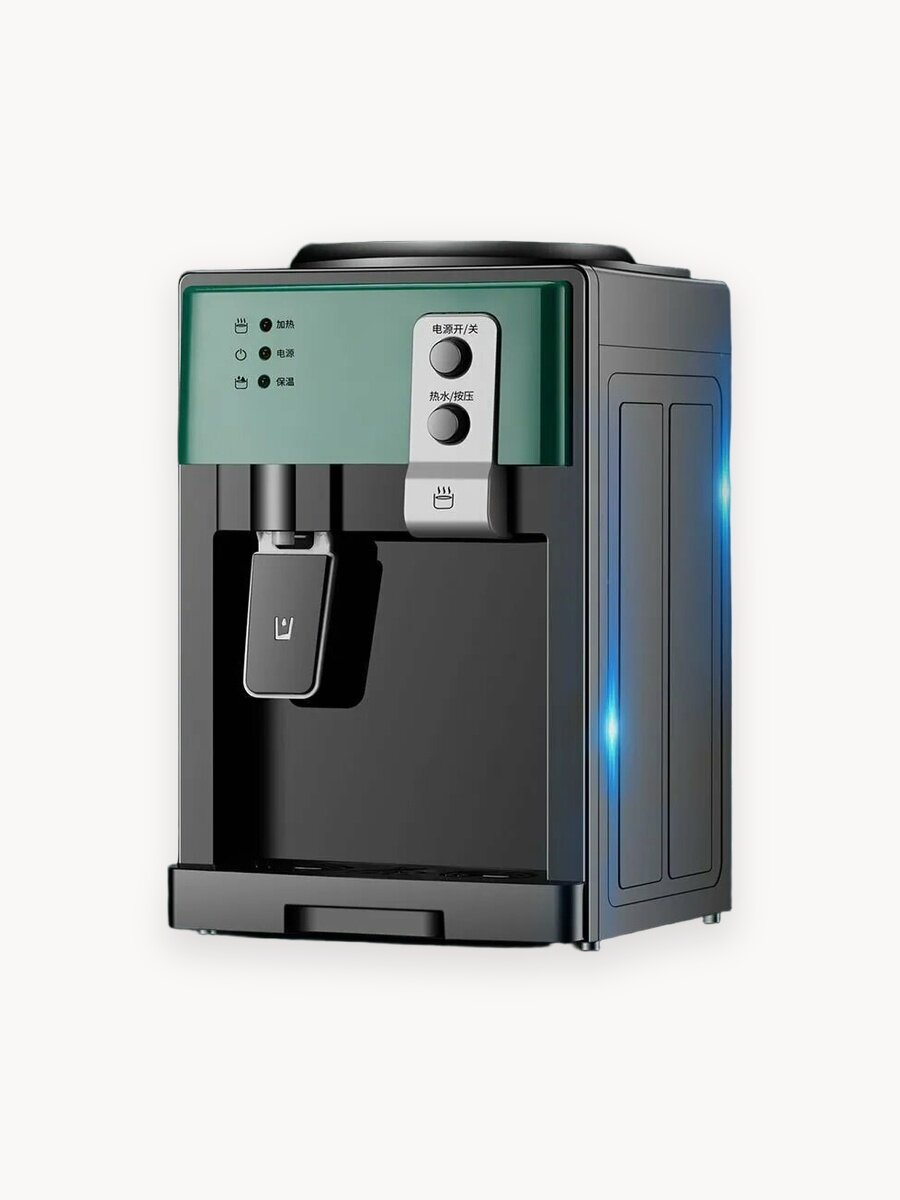 Кулер для воды "TS-T3", настольный, с охлаждением и нагревом, зеленый/черный