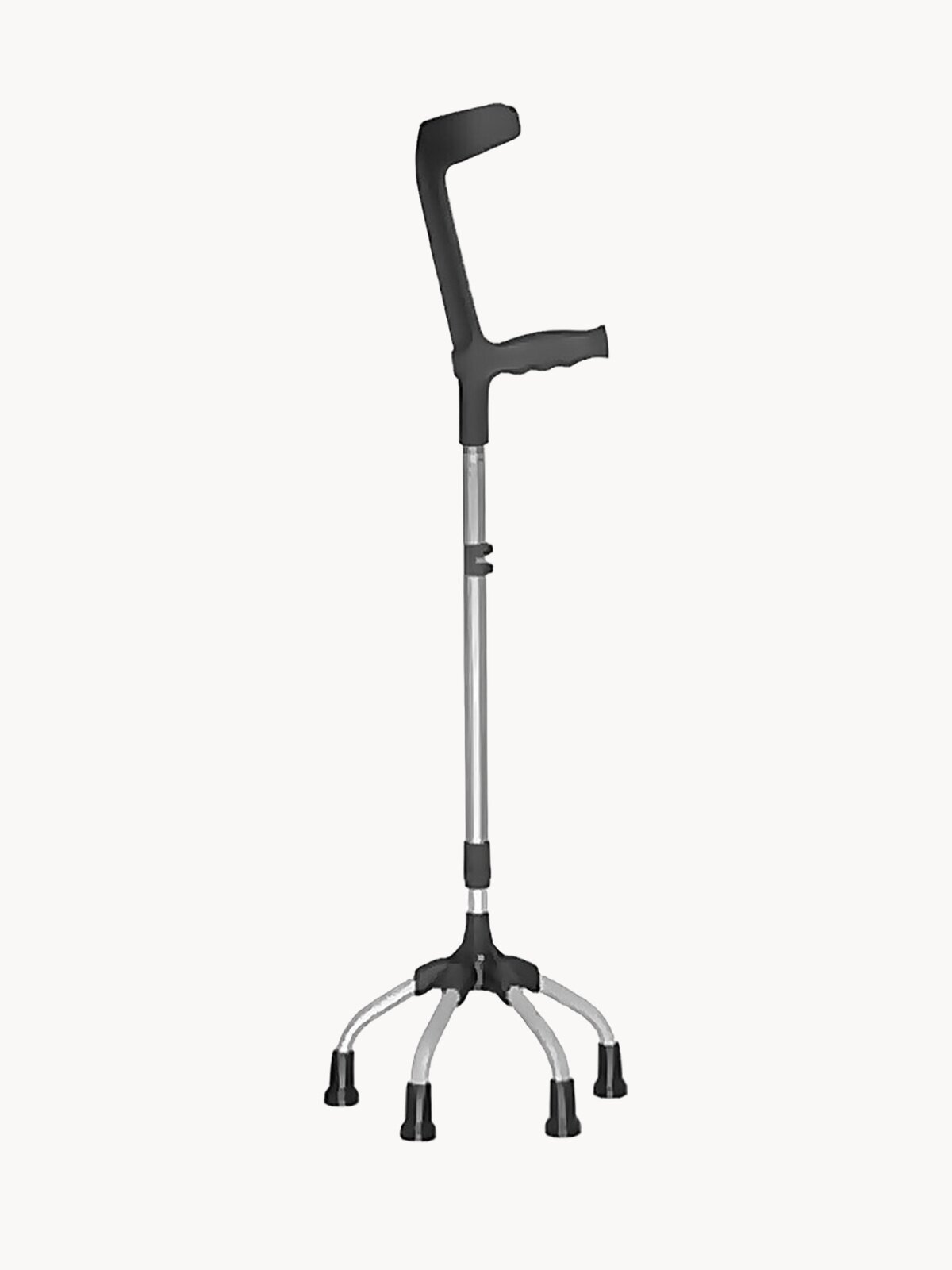 Четырёхопорный локтевой костыль с регулировкой по высоте 72-92см.