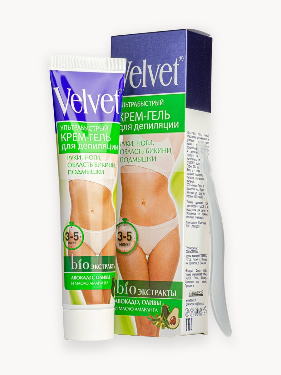 Velvet крем-гель для депиляции Ультрабыстрый (руки, ноги, бикини, подмышки), 125мл