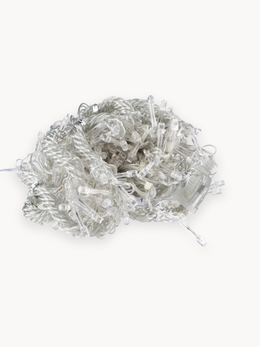 Новогодняя гирлянда светодиодная - Дождь (занавес), 200 LED, тёплый белый (2.0 м х 2.0 м), 8 режимов, соединяемая