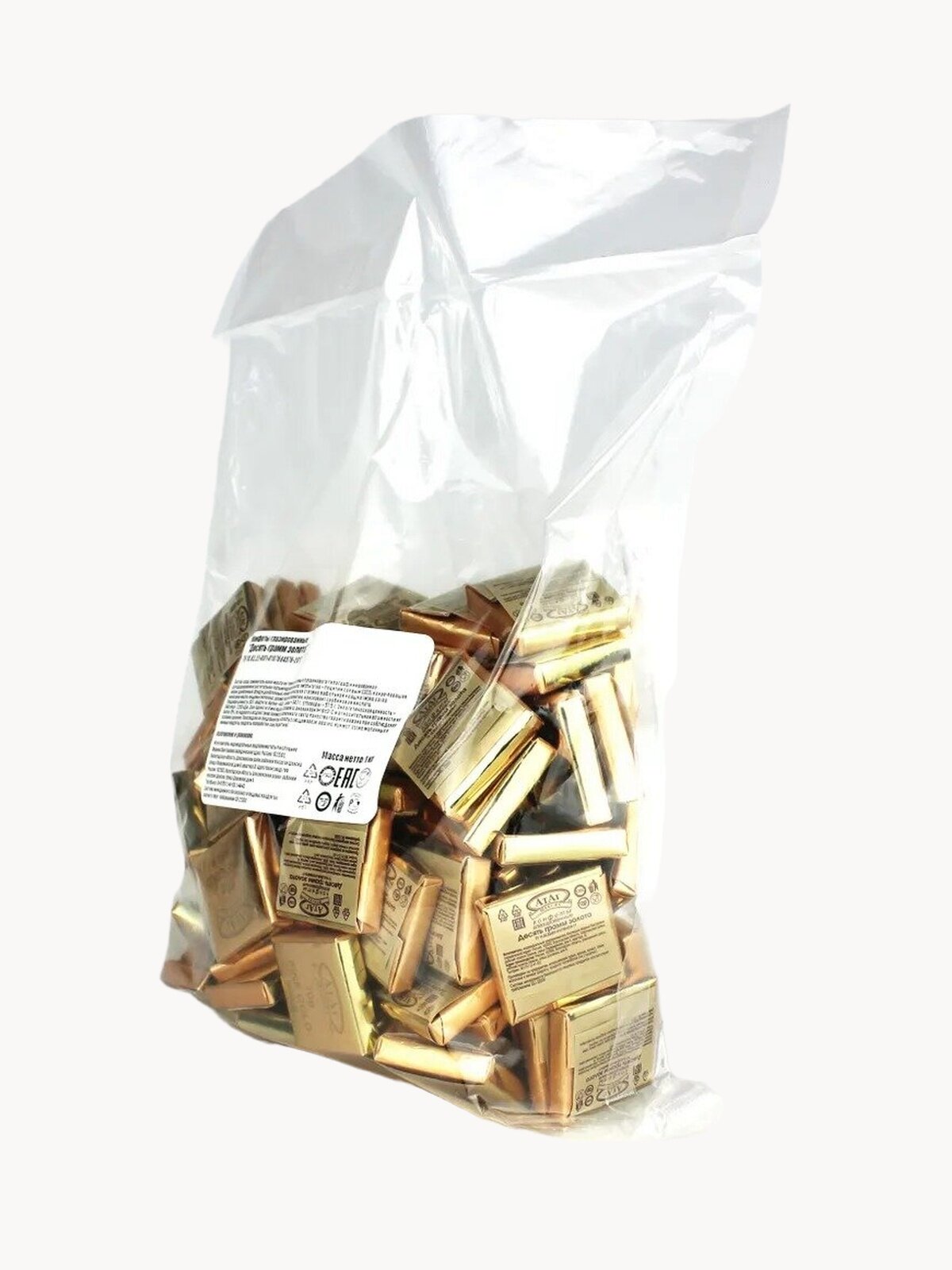 Мини плитки АтАг "10 грамм золота", темный шоколад, 1 килограмм