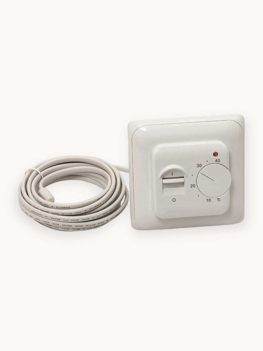 Терморегулятор механический Varmel 70.26 для теплого пола, с датчиком температуры , белый