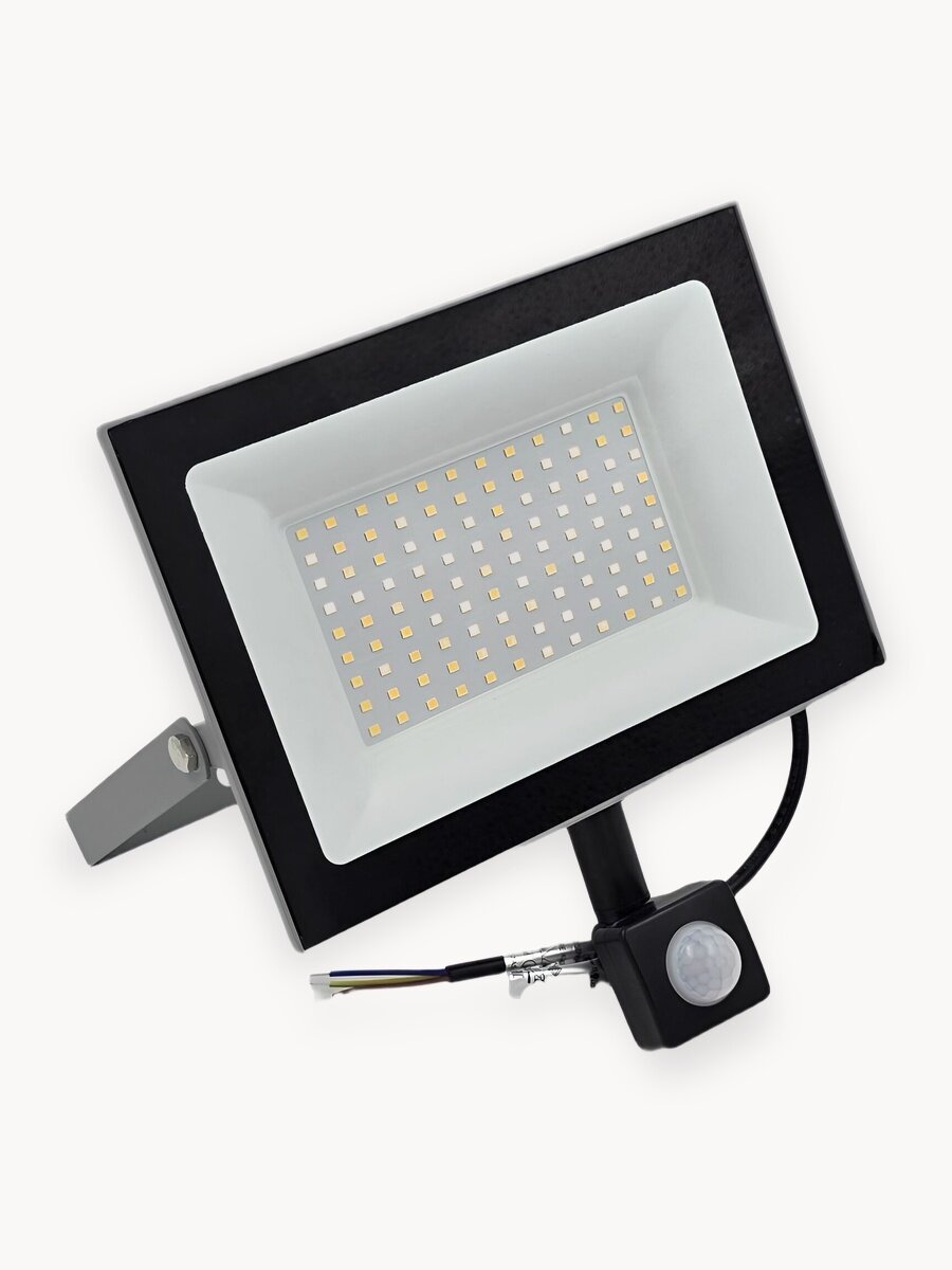 Прожектор светодиодный с датчиком движения и освещенности FL-LED Light-PAD SENSOR 100W 4200K Grey