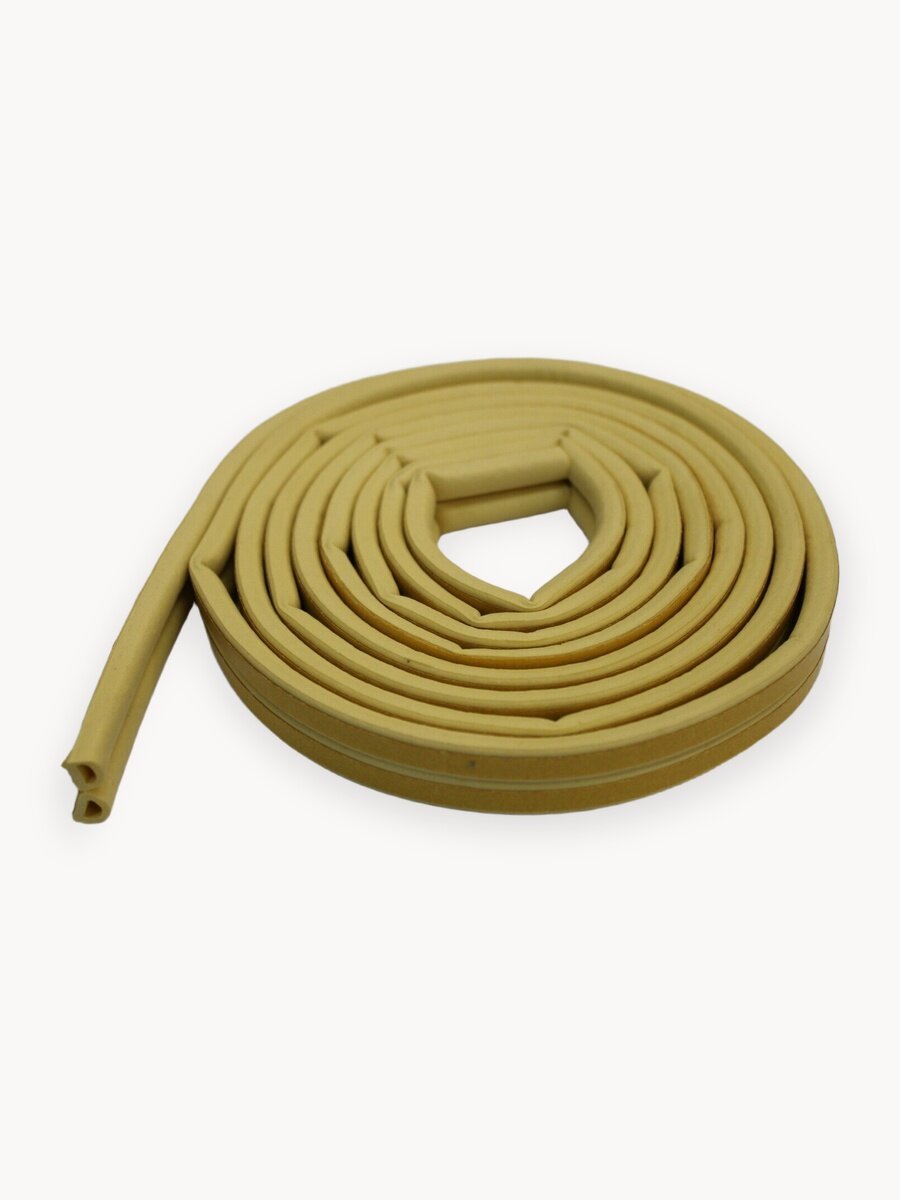 Уплотнитель самоклеящийся D-профиль 9*8 мм, бежевый, 5 метров (Утеплитель для дверей, уплотнитель для окон, утеплитель для окон)