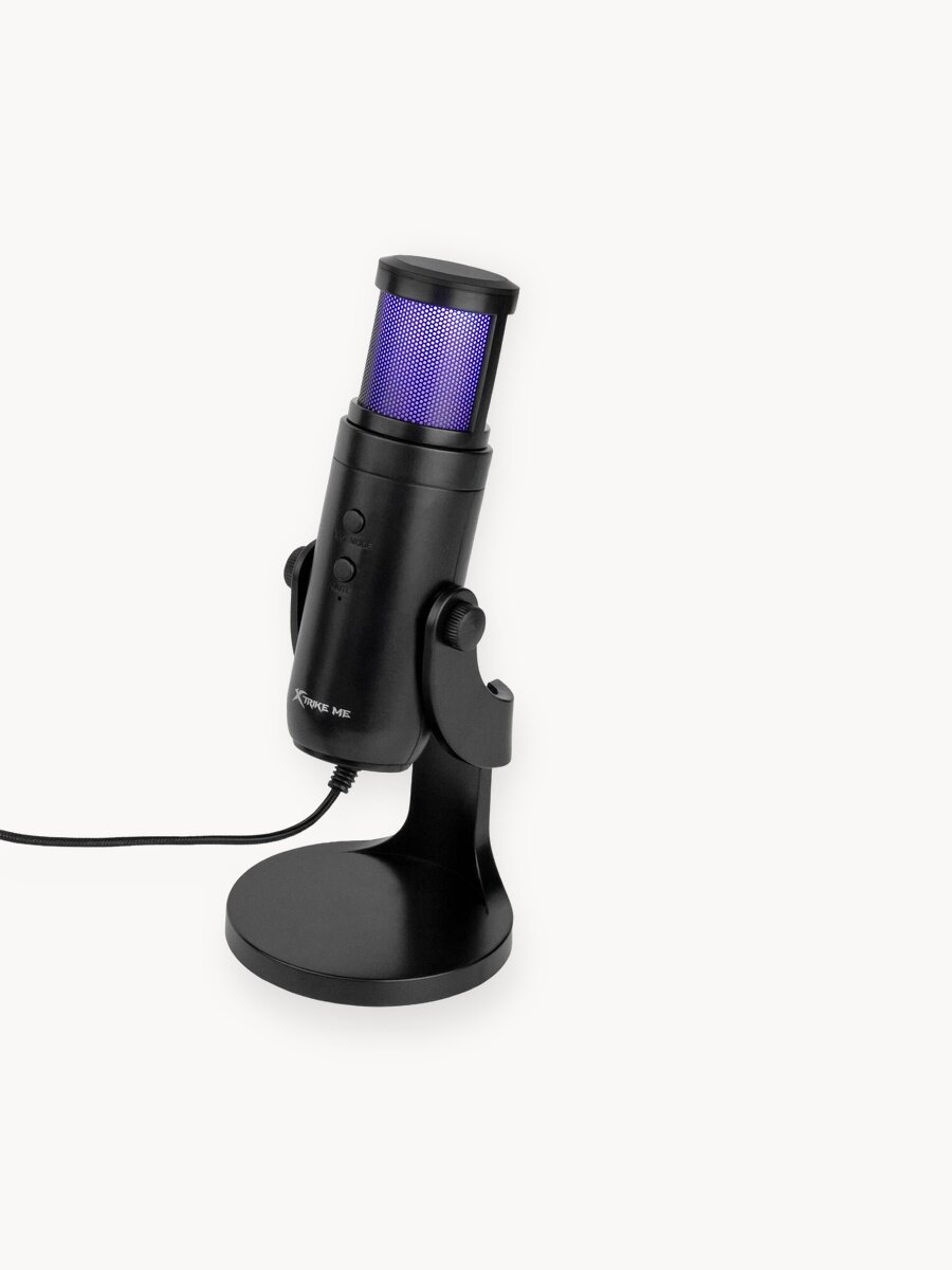 Микрофон для компьютера игровой проводной для стриминга и игр с RGB подсветкой