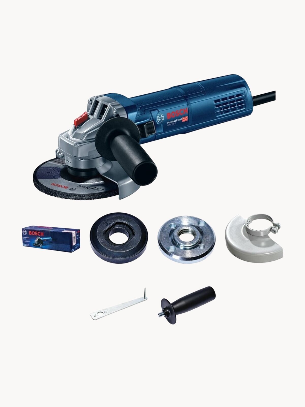 Угловая шлифмашина Bosch GWS 9-125: мощный инструмент для профессиональных работ с диском 125 мм и 11000 об/мин, без виб