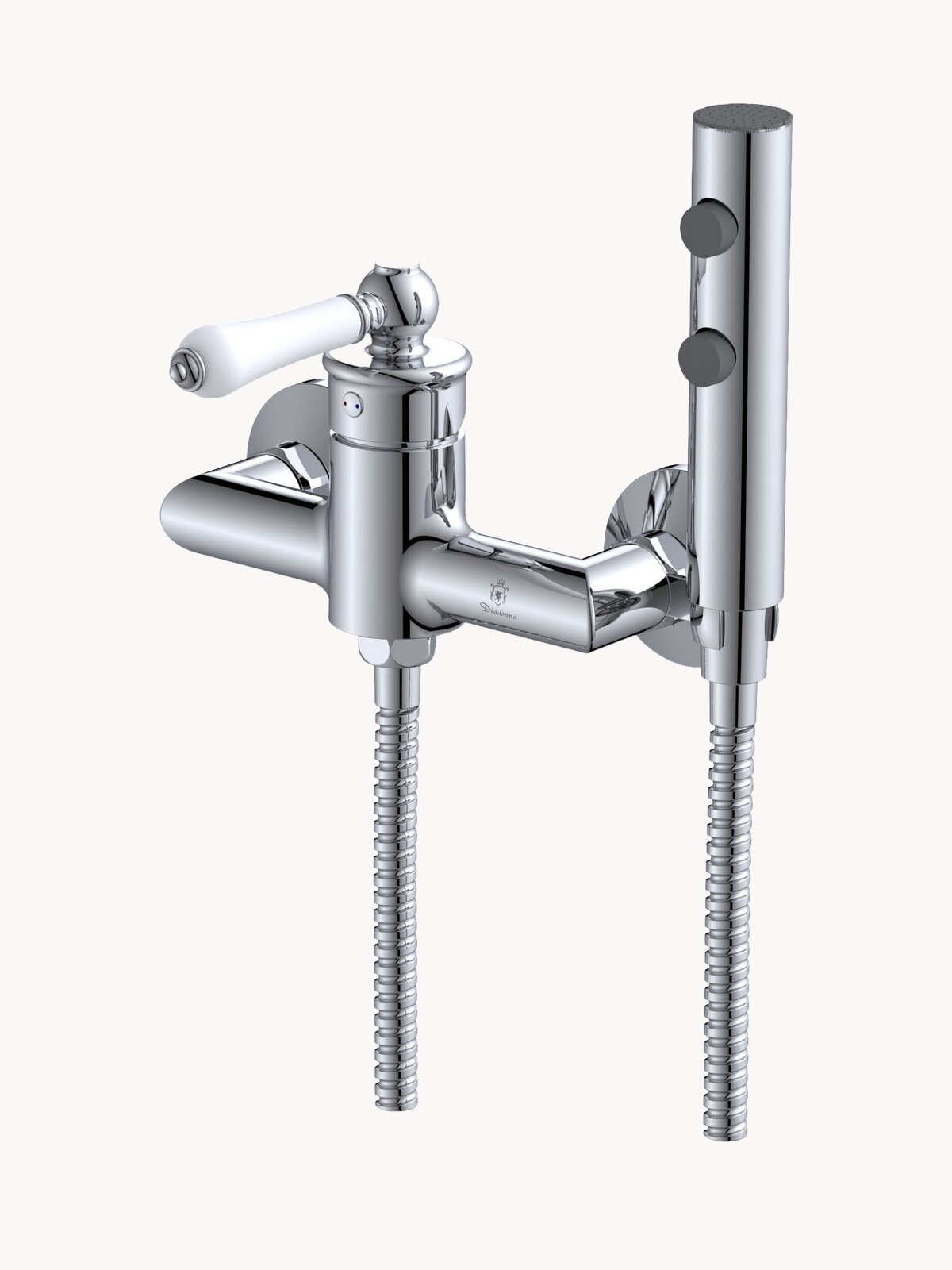 Смеситель с гигиеническим душем, латунь, цвет хром, длина шланга 1500мм