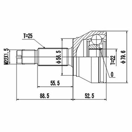 ШРУС Dynamatrix-Korea DCV818004 для Ford Fiesta IV, Puma; Mazda 121 III