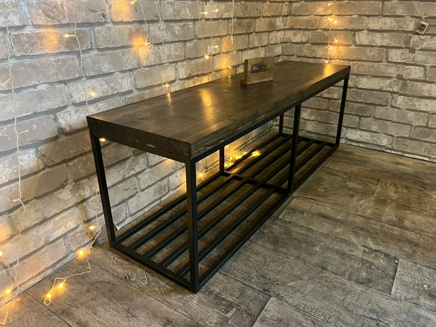 Скамейка для обуви в прихожую "EasyLOFT" в стиле лофт, для дома и дачи, 145х40х50 см.