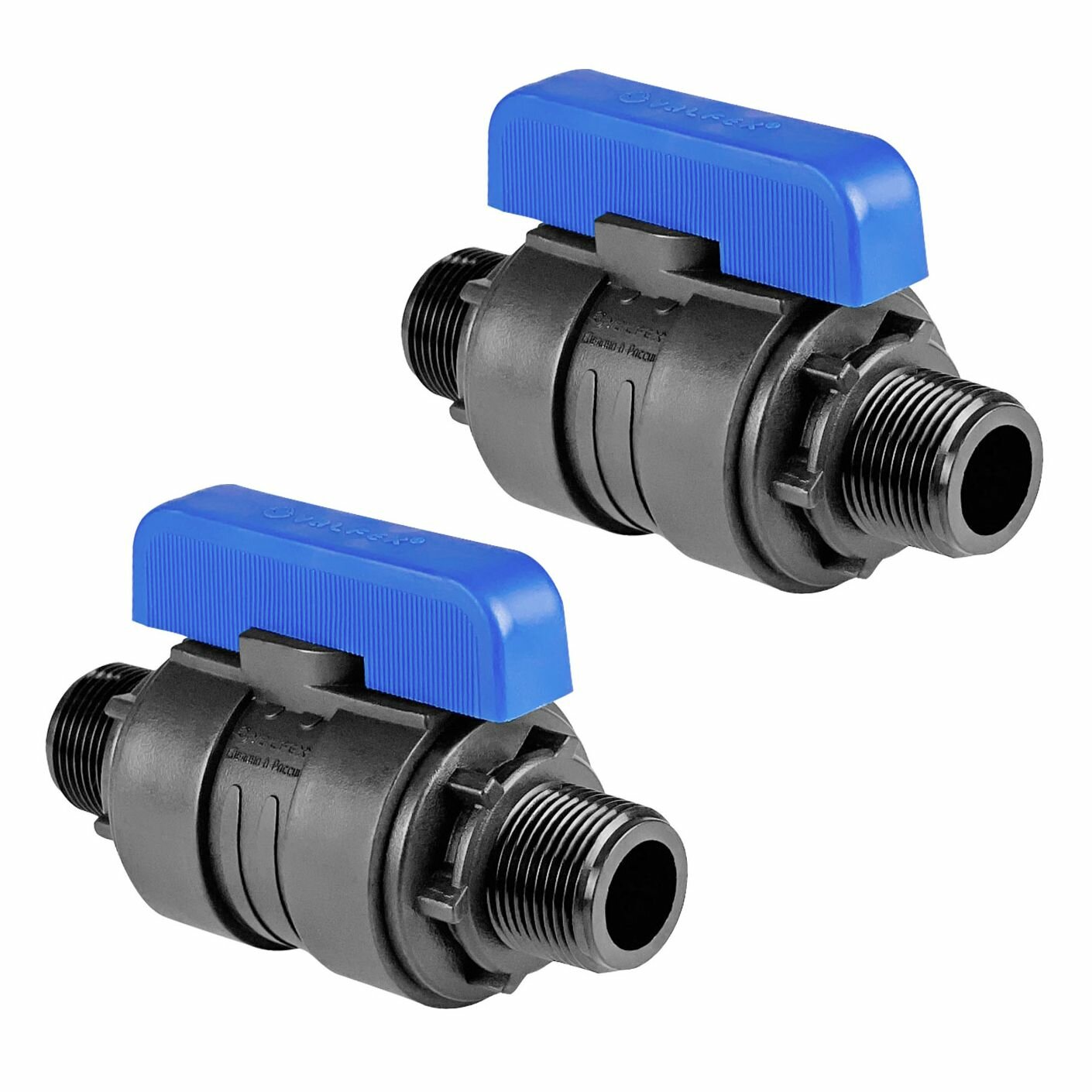 Кран шаровый ПНД 3/4" - 3/4" наружная / наружная резьба (Набор - 2 штуки)