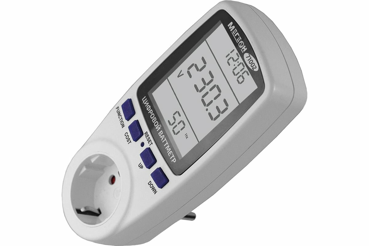 Мегеон ваттметр 71002 измеритель мощности для бытовой электроэнергии с дисплеем