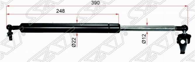 Амортизатор капота SAT ST5344033080, для разных моделей Toyota и Lexus, 1 шт