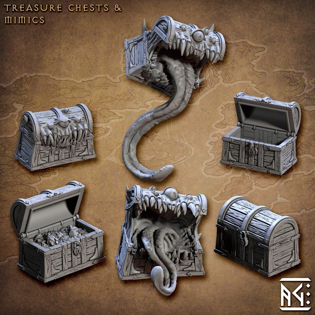 Набор сундуков и мимиков для настольных игр DnD, Pathfinder