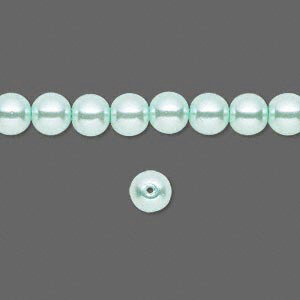 Бусина стеклянная, 6мм, жемчуг искусственный, нежно-голубой, 145 шт, низка