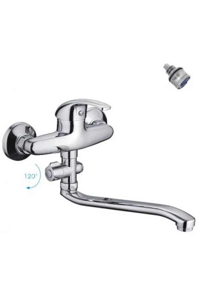 Смеситель для ванны Frap F2129-B однорычажный, с поворотным изливом, хром