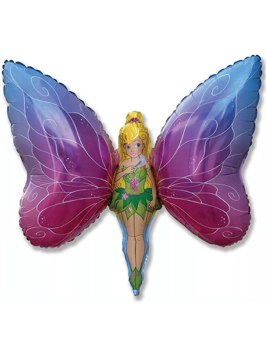 Девочка - бабочка мини, фольгированный шар (14"/36 см ) 1 шт. / FLEX METAL, Испания