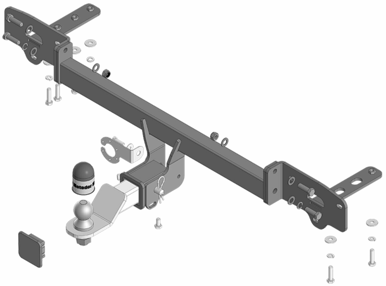 Фаркоп Motodor Jetour T2 c 2023 г. (под квадрат 50х50)(паспорт и сертификат в комплекте)(без электрики) 99019-E
