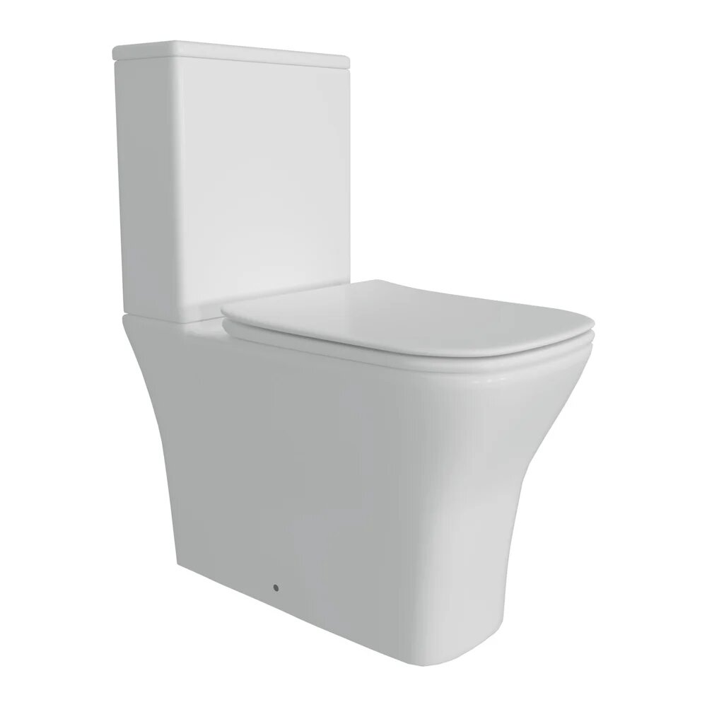 Унитаз напольный Teymi Helmi Pro безободковый, сиденье микролифт T40305 ЦБ-00267139