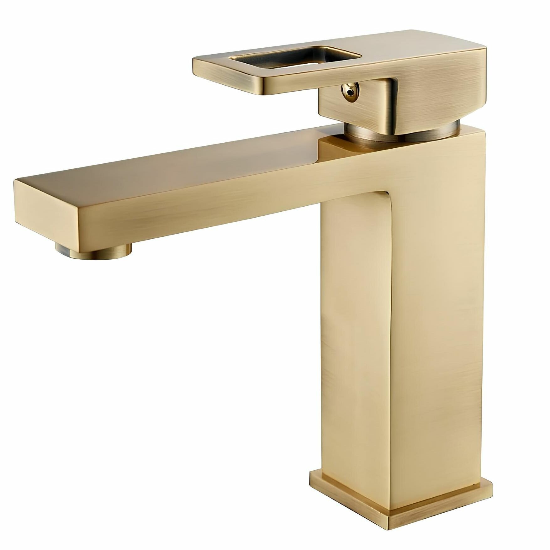 Смеситель для раковины, квадратный, OUTE, бронза, с гибкой подводкой