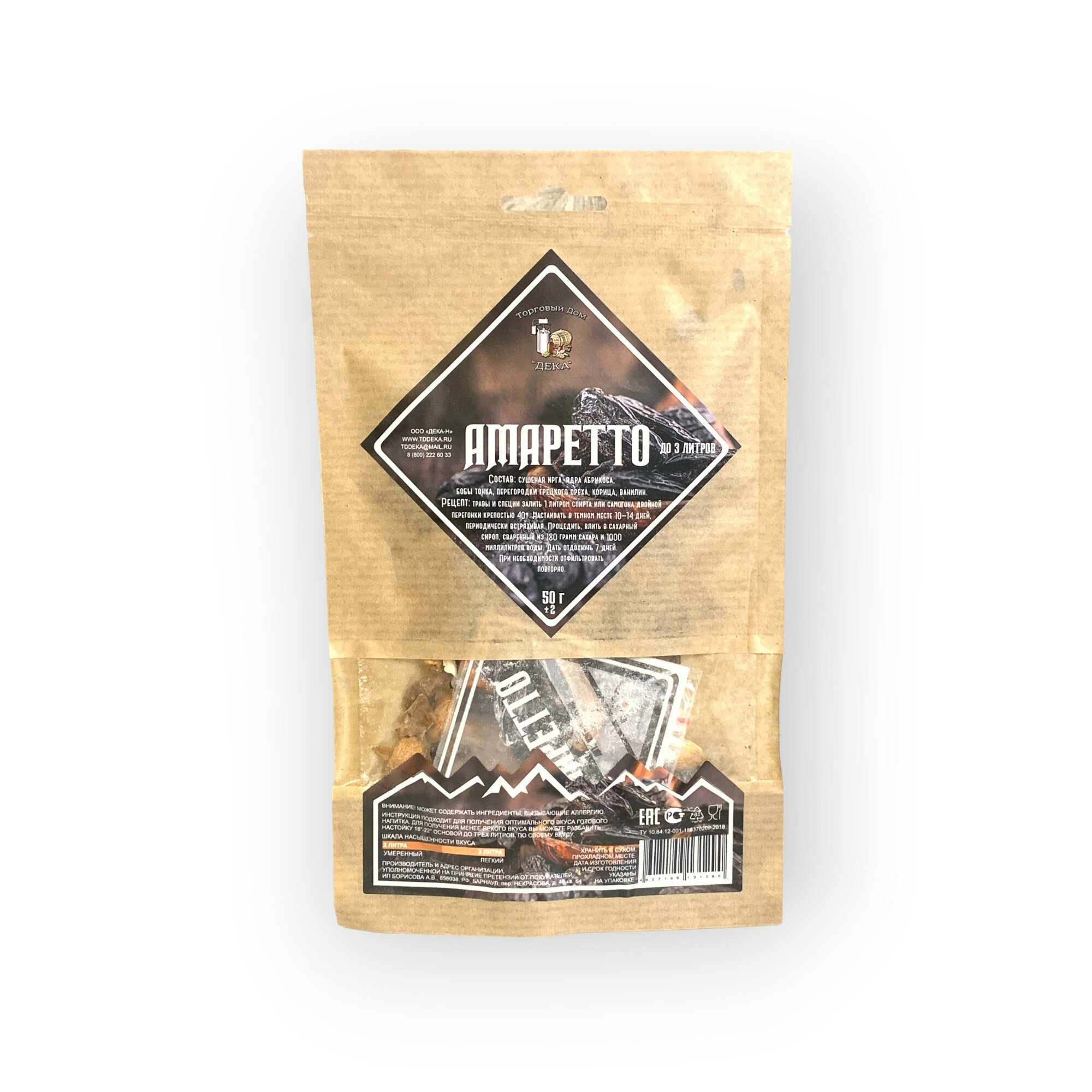 Набор трав и специй для приготовления ликера "Амаретто", Дека