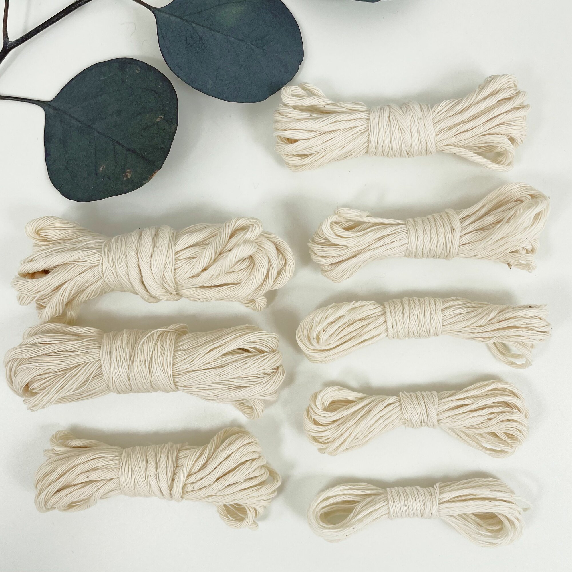 Набор хлопковых кручёных фитилей для свечи Dolly Hobby, по 3 метра, 8 шт.