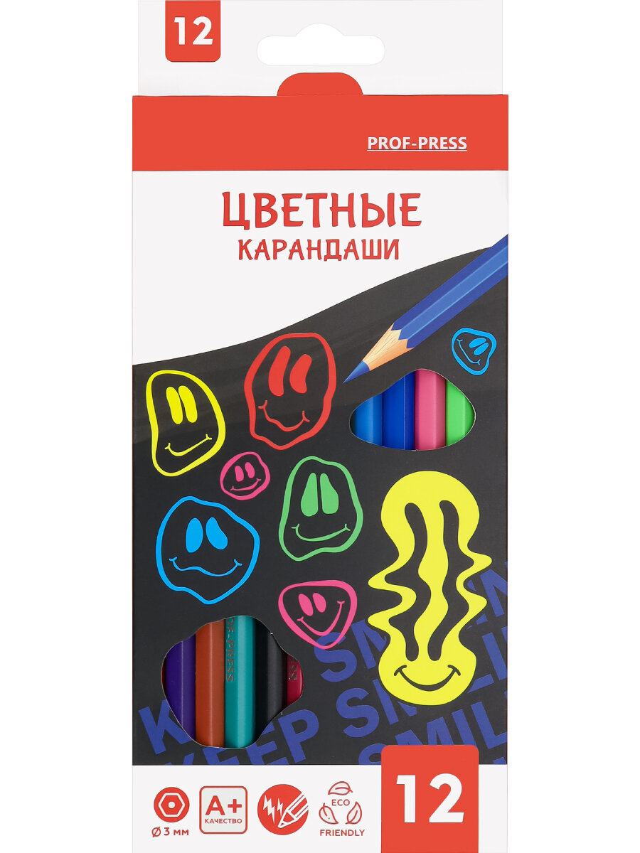 Карандаши цветные Prof-Press 12 шт.
