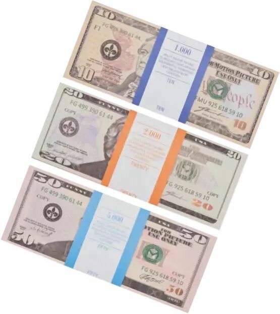 Набор Сувенирные деньги Доллары(10, 20, 50 долларов)