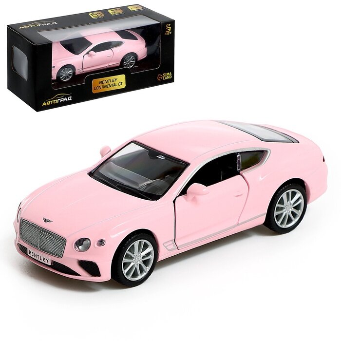 Автоград Машина металлическая BENTLEY CONTINENTAL GT, 1:32, инерция, цвет матовый розовый, уценка