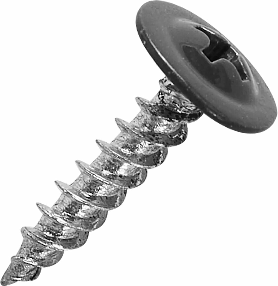 Саморезы по металлу с пресс-шайбой острые оцинкованные RAL 7024 4.2x19 24 шт.