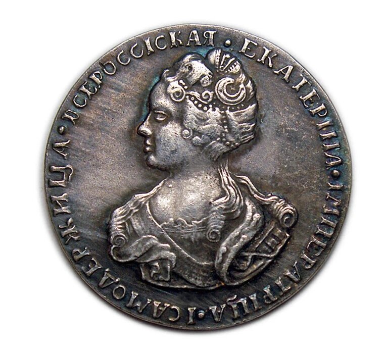 Полтина 1726 года Московский тип, портрет влево, сувенирная копия монеты, нумизматика, деньги для коллекции
