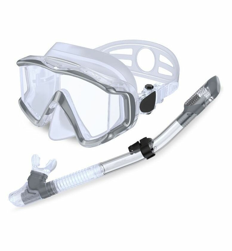 Маска с трубкой для плавания, дайвинга, снорклинга/ маска из закаленного стекла/ набор для подводного плавания