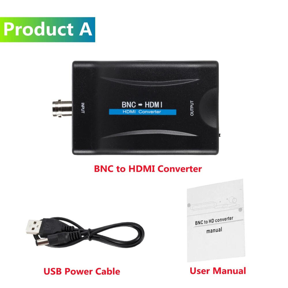PzzPss Преобразователь BNC-HDMI BNC to HDMI