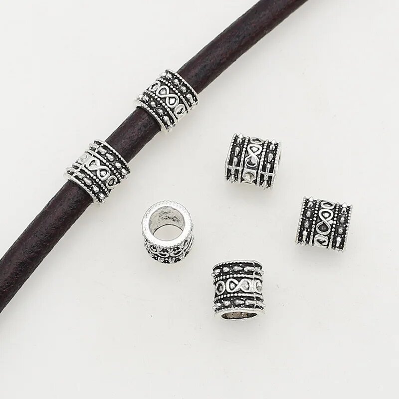 Бусины-концы античное серебро 8x8 мм, B052SR, 50шт