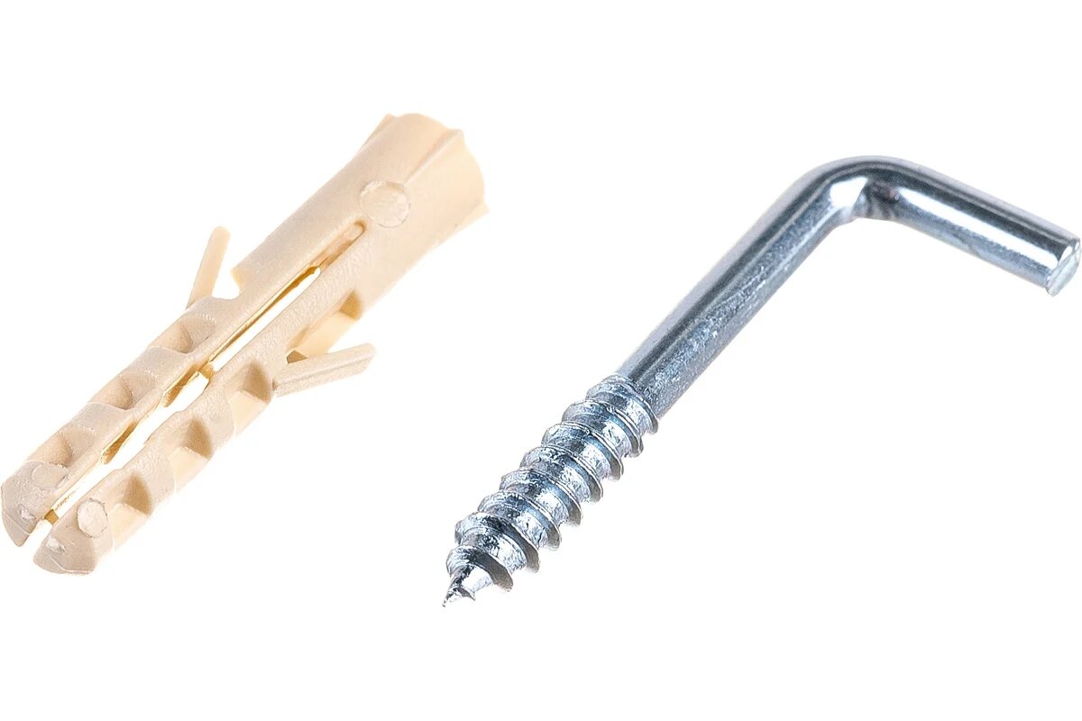 Крюк-шуруп европартнер L-образный Zn d3,6хL30 мм, 3 шт, крепежный элемент для монтажа