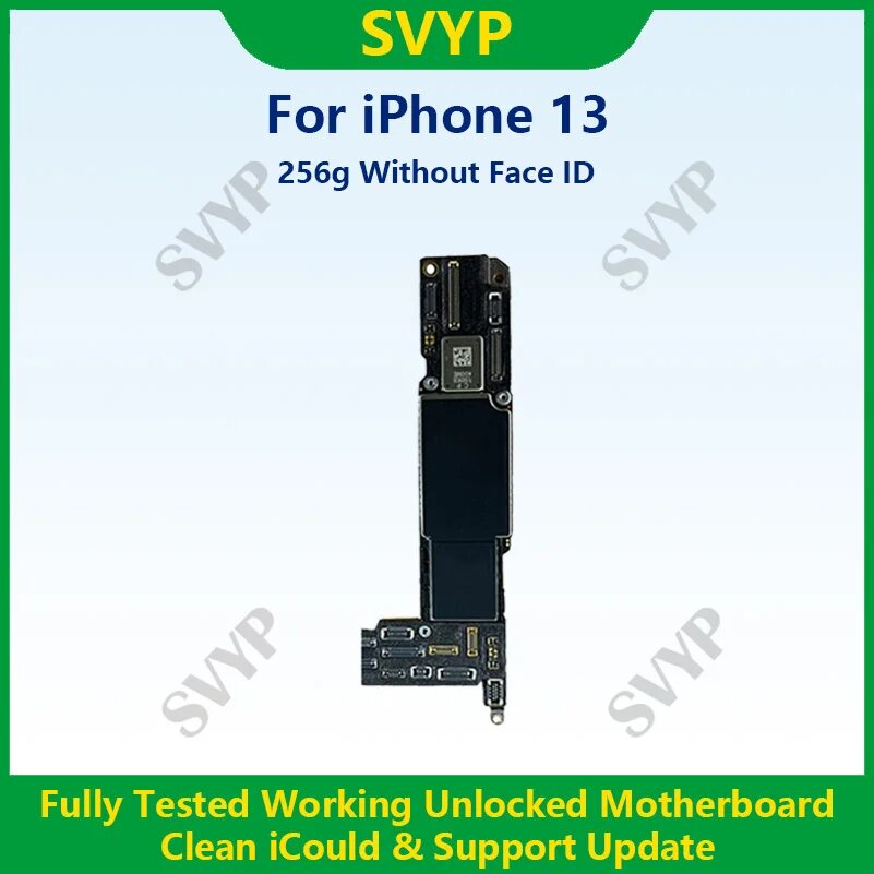 Полностью протестированная подлинная материнская плата для iPhone 13 Pro Max, 128 г/256 г, разблокированная материнская плата с лицевым идентификатором, очищенная iCloud, быстрая доставка 13 256g No Face ID