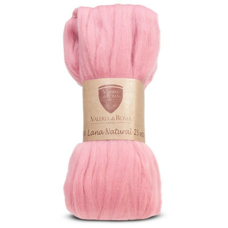 100% Lana Natural 25м Valeria di Roma, цвет 030 св. розовый, 2шт*(25м/100г), 100% мериносовая шерсть
