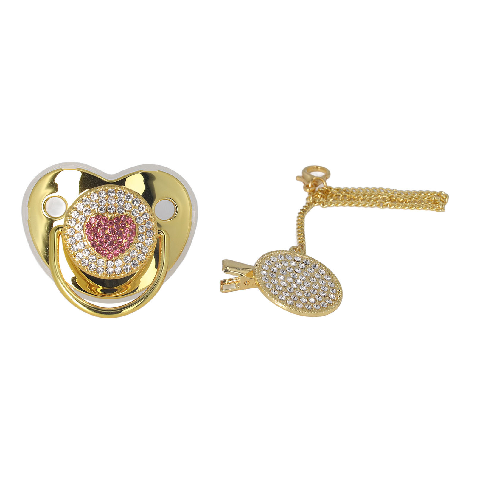 Набор силиконовых пустышек-сосок для новорожденных, изысканные, удобные, в форме сердца, золотистого цвета.