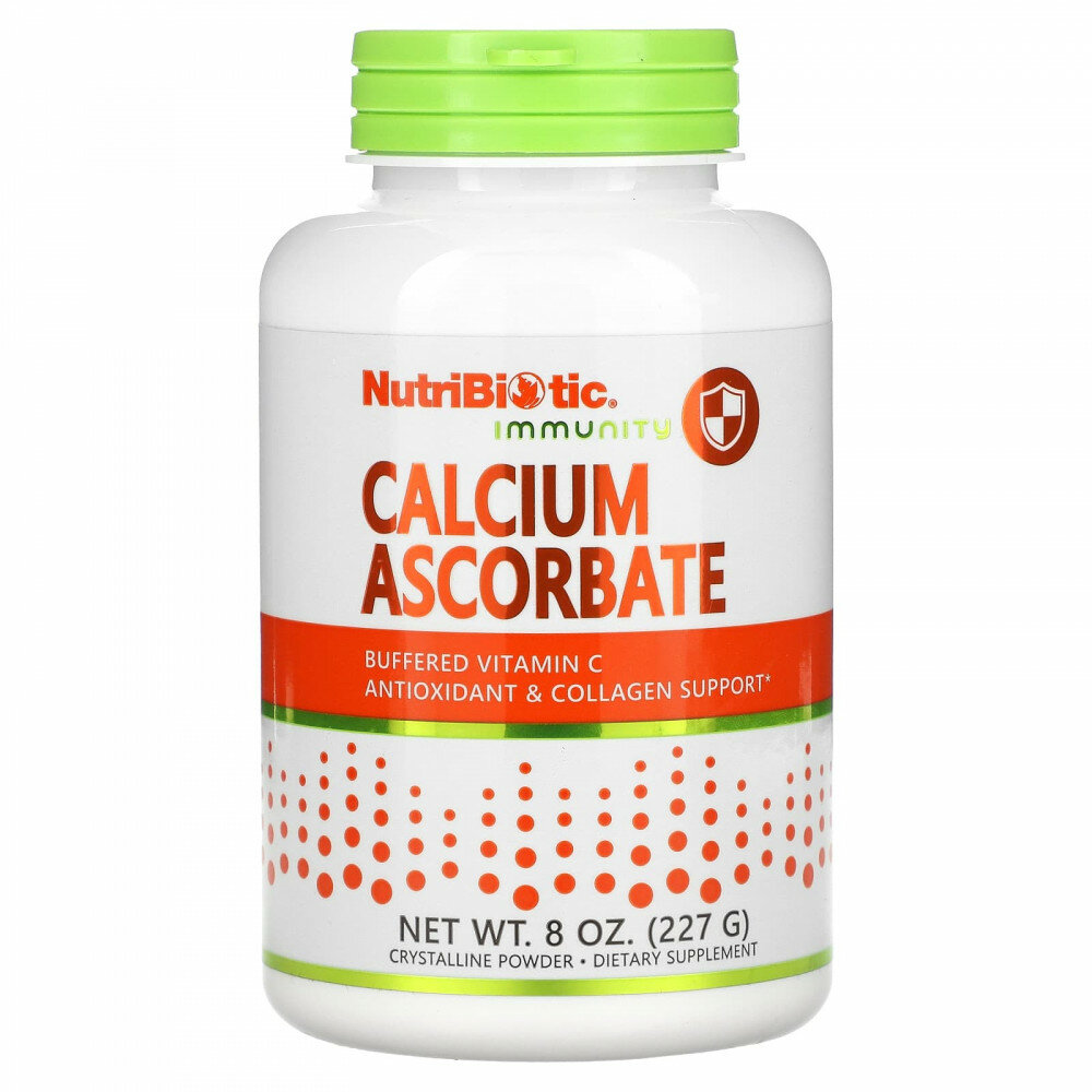 Витамин С, vitamin C, Аскорбат кальция, NutriBiotic Calcium Ascorbate Powder, 227 г