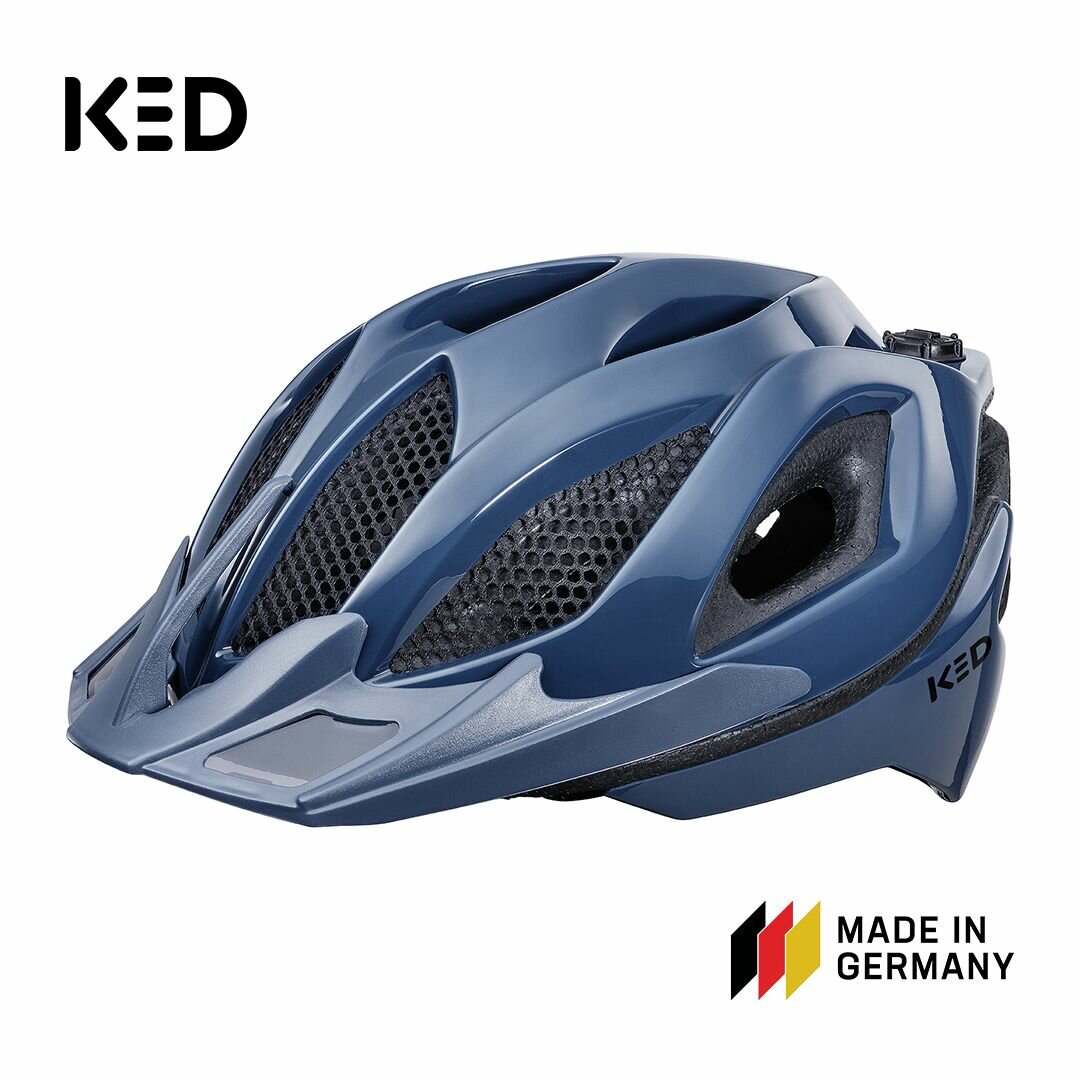 Шлем велосипедный взрослый мужской, женский, подростковый, защитный велошлем KED Spiri Two Deep blue, для самоката, роликов и скейтборда, размер M (52-58 см)