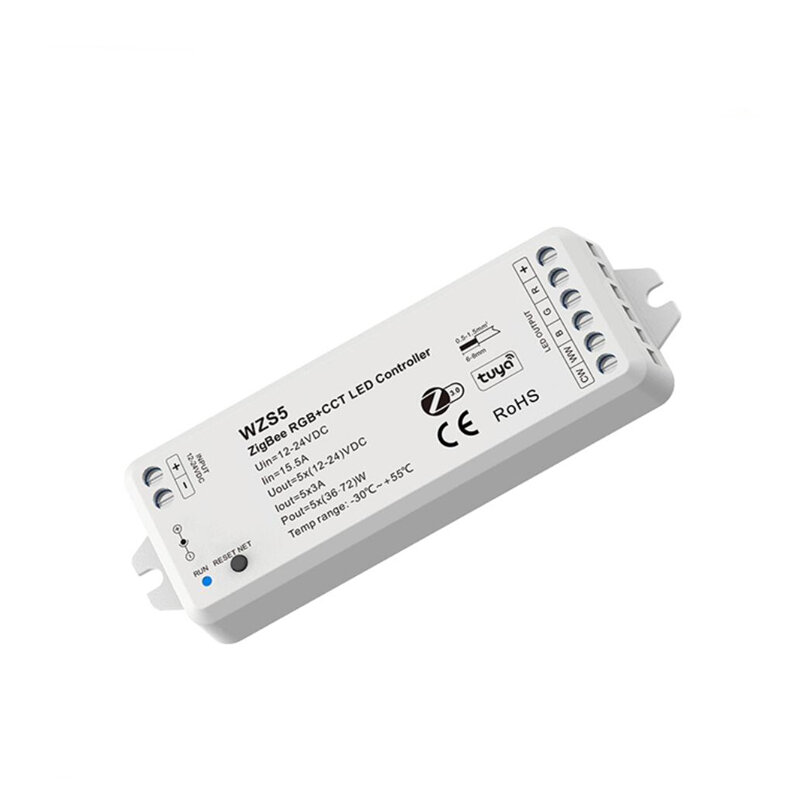 5CH * 3A 12 - 24VDC Zigbee RGB + CCT CV контроллер WZS5