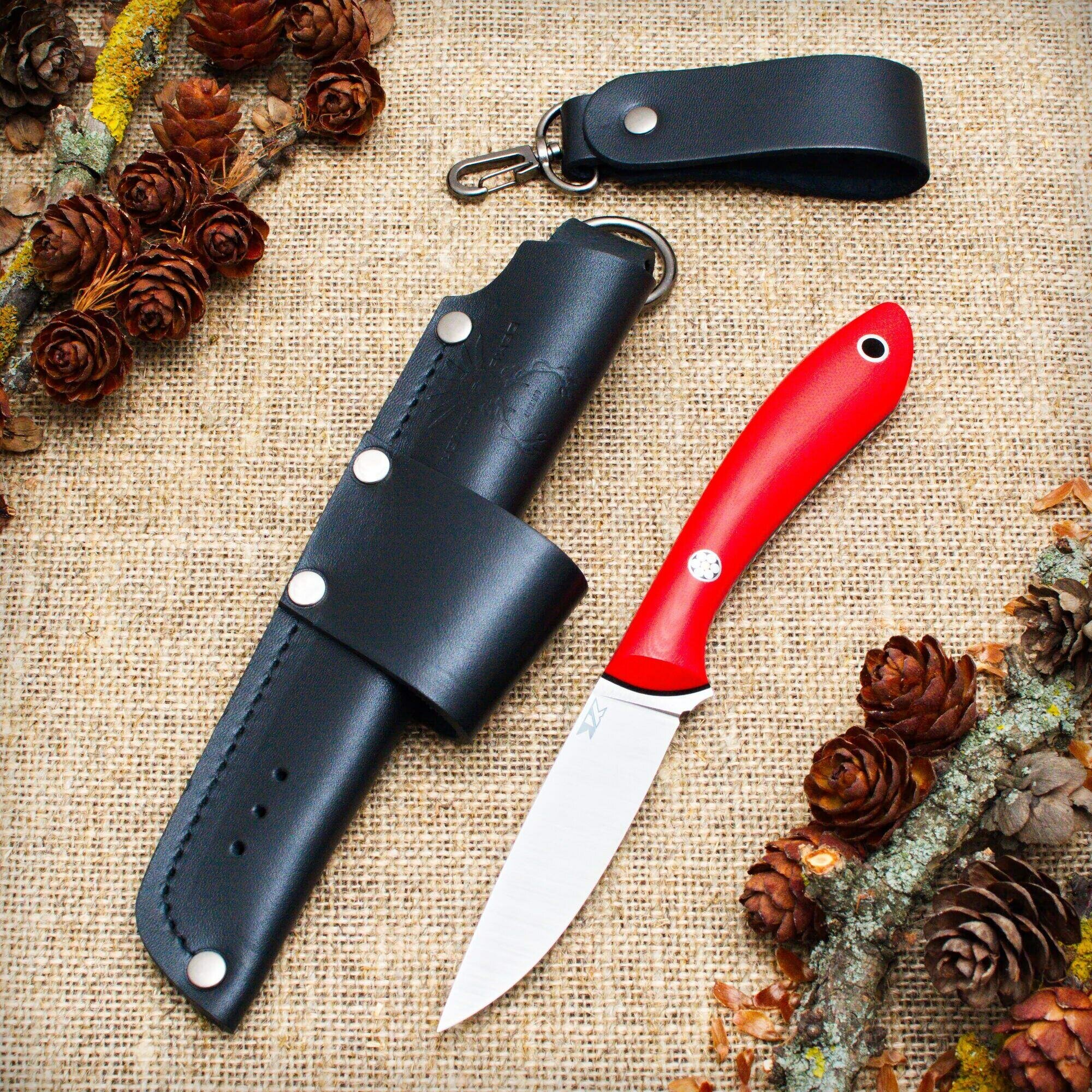 Нож туристический Ц-2 AUS-10 Cryo Сатин G10 Красный-Черный Цельнометаллический (Full-tang) 7 Ножей (Seven Knives)