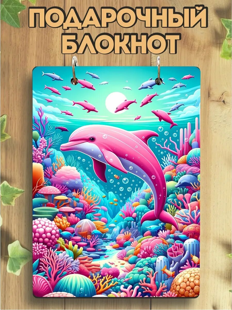 Подарочный блокнот "Розовый дельфин"