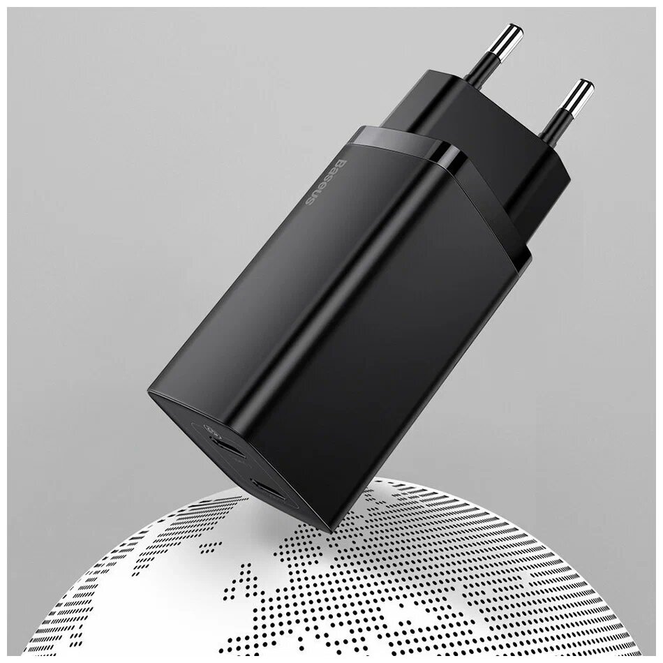 Сетевое зарядное устройство Baseus GaN2 Lite Quick Charger 65W USB/USB-C черный CCGAN2L-B01