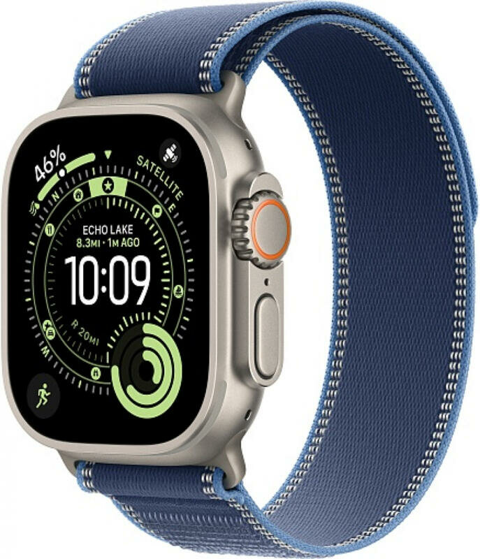 Часы Apple Watch Ultra 3 2025 49mm Natural Titanium Case With Blue/Bright Blue Trail Loop (M/L) (Серый\Синий)