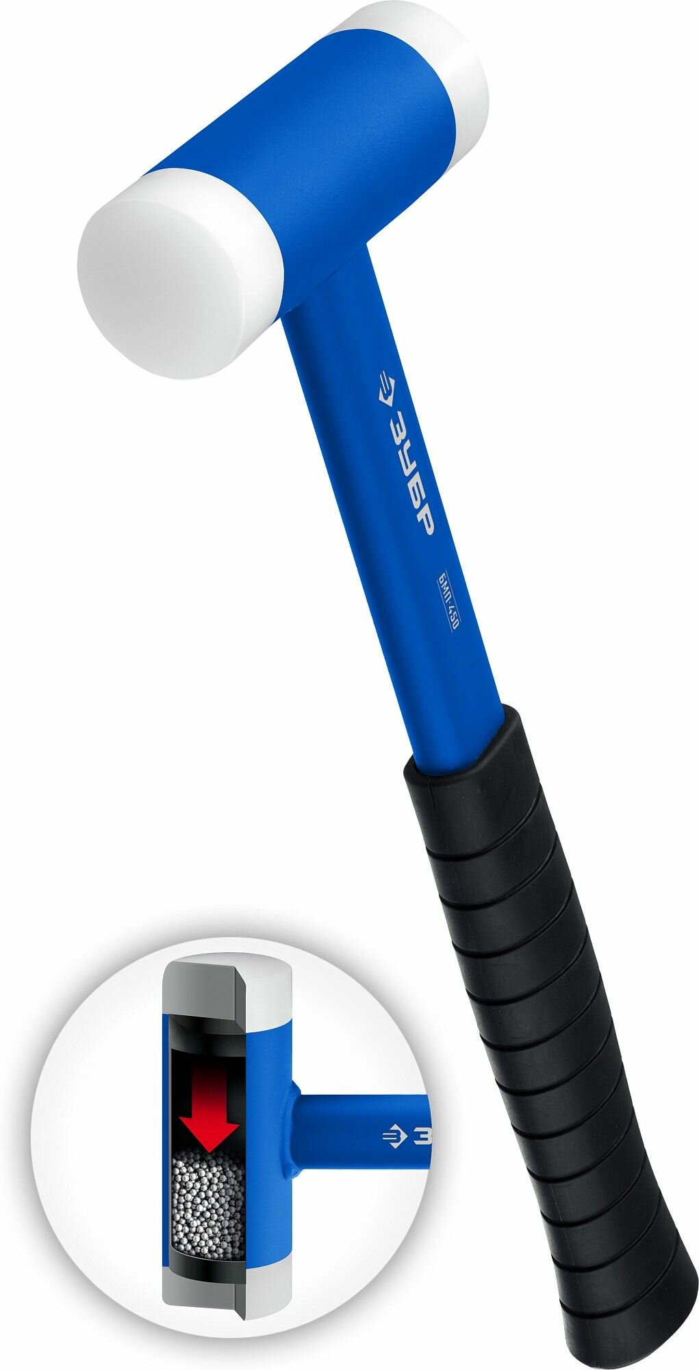 Безынерционный молоток ЗУБР БМП-35, 35 мм, полиамидные бойки, профессиональный 2043-35