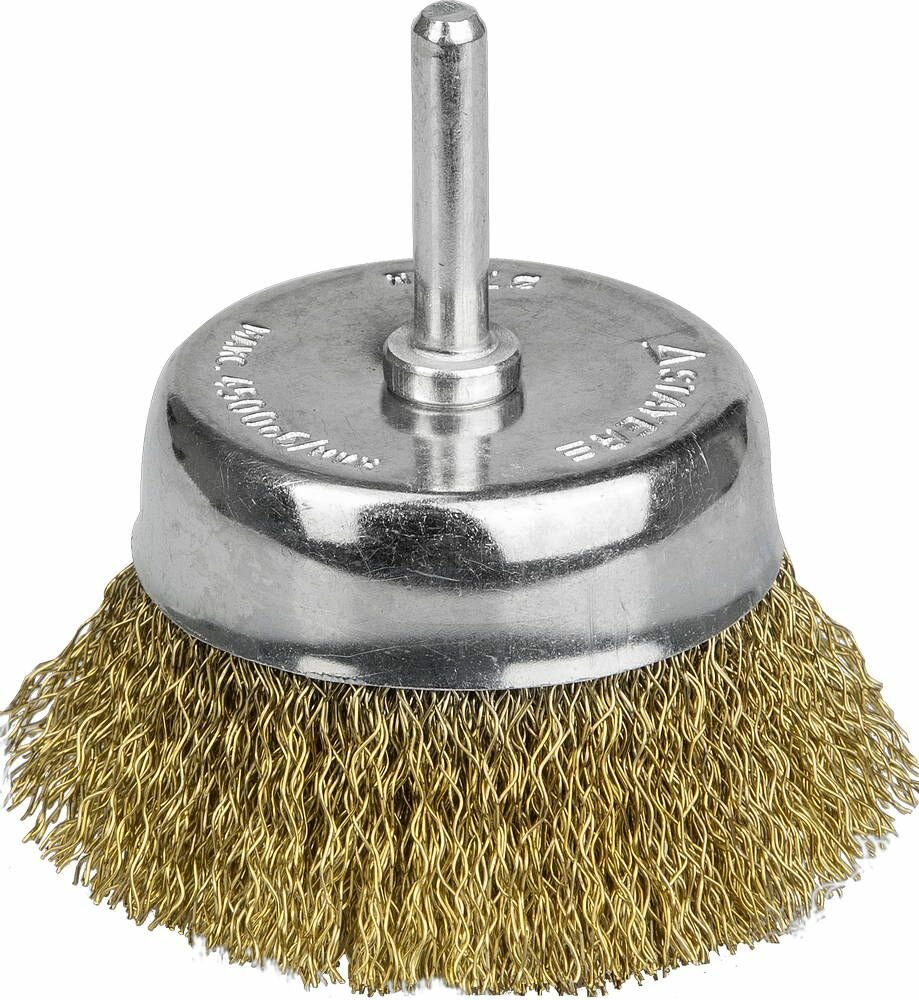Чашечная щетка STAYER, 63 мм, витая латунированная стальная проволока, 0.3 мм, для дрели Professional 35117-063_z01