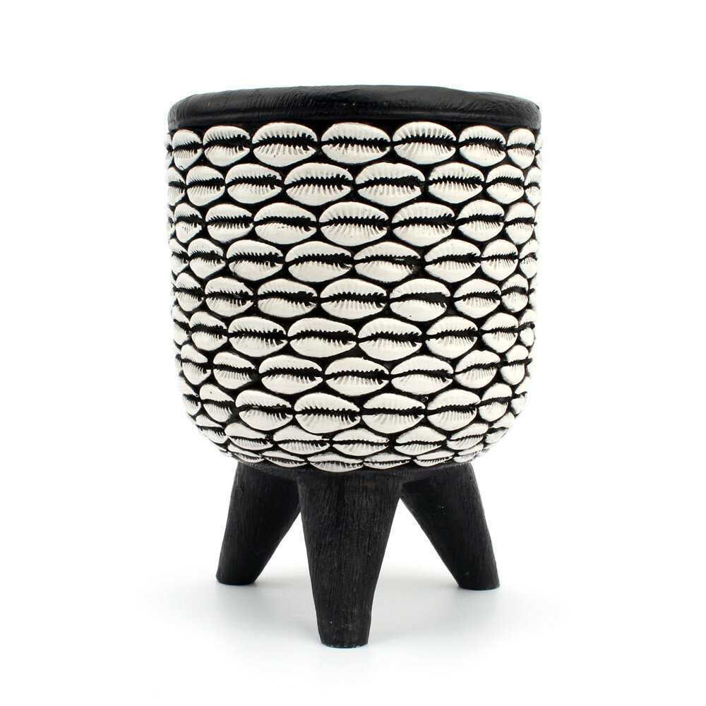 Подставка для ручек и карандашей из ракушек каури, полимерная подставка для ручек с основанием-треногом, круглый настольный органайзер для канцелярских принадлежностей и кистей для макияжа, декоративный настольный аксессуар в этническом стиле, креати