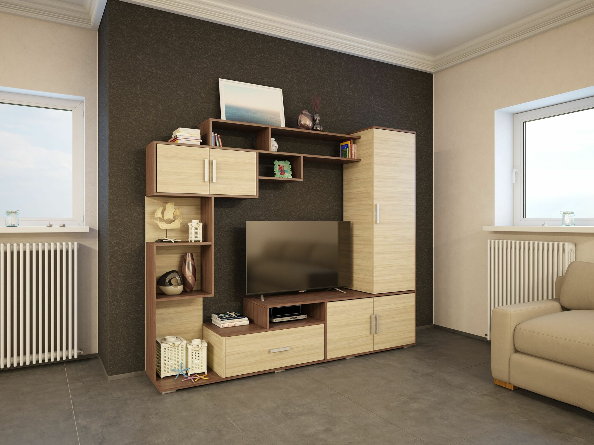 ЛДСП Гостиная пекин Ясень Шимо (Эра)