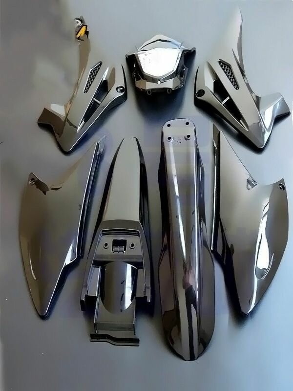 Внимание: фары в комплект не входят CQR 150-250. Полный комплект облицовки (пластик): передние и задние крылья, брызговики, обтекатели. Подходит для: кросс, эндуро, питбайк (до 250 см ).